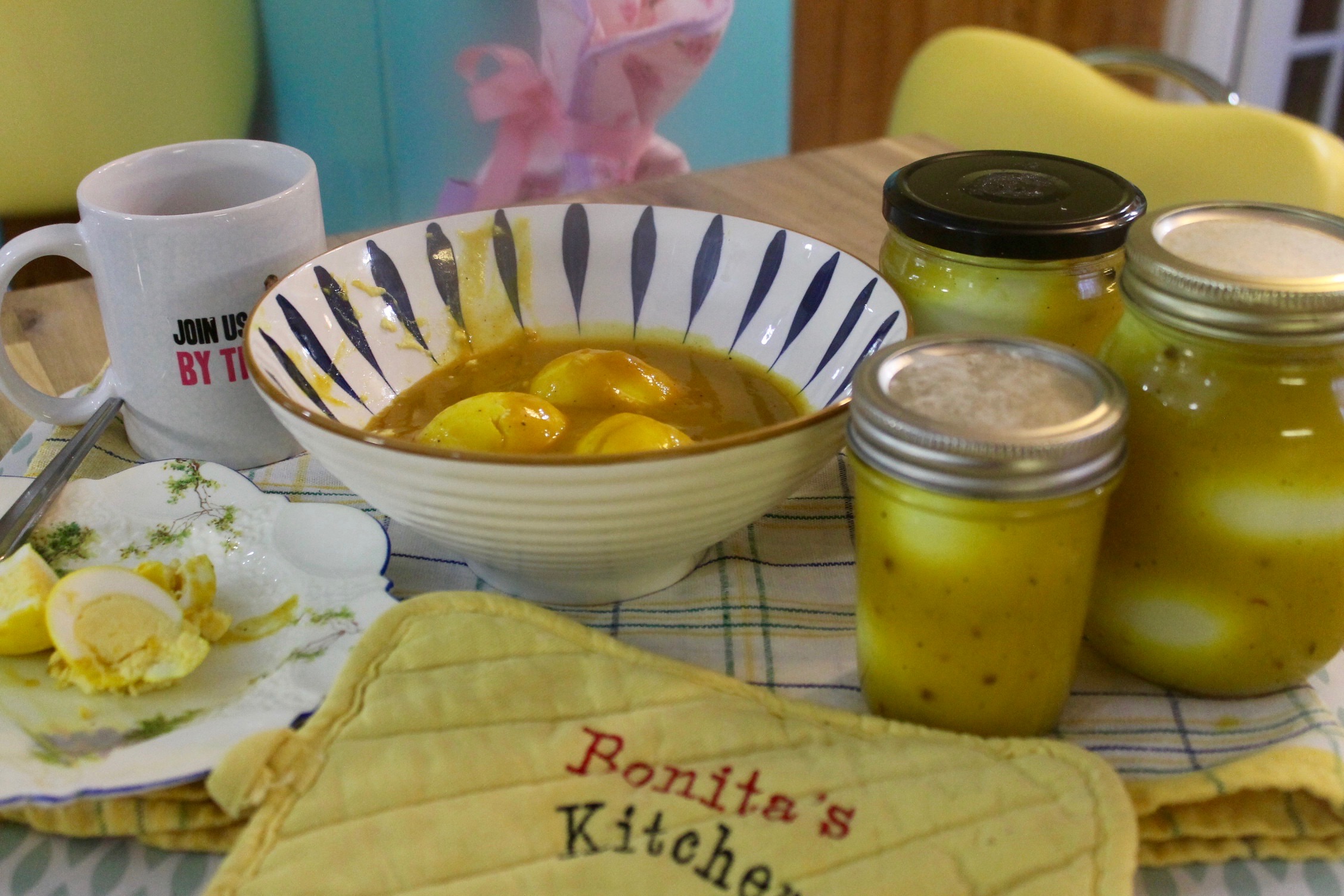 Sweet Mustard Pickled Eggs - Bonita's Kitchen